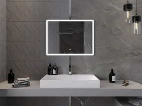 Mexen Navia, LED koupelnové zrcadlo s podsvícením 80 x 60 cm, 6000K, ochrana proti zamlžování, 9803-080-060-611-00