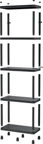 Prosperplast Regál plastový 5 polic STACKARO MIDDLE 74 x 36 x 172,5 cm - černý