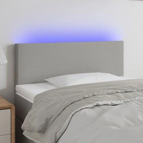 Čelo postele s LED světle šedé 100 x 5 x 78/88 cm textil 3121322