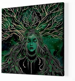 Obraz na plátně - Strom života Emeraldová žena FeelHappy.cz Velikost obrazu: 60 x 60 cm