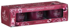 Yankee Candle Sada Votivní svíčky ve skle Sweet Plum Sake, 3 x 37 g