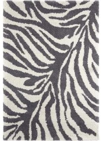 Kusový koberec SHAGGY XSH-563 Zebra Šedý 120x170 cm