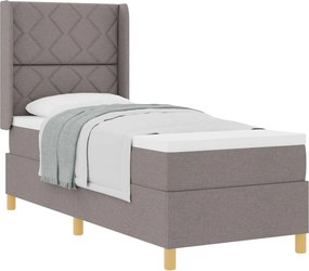 Postel s boxspringem s čelo Taupe 80 x 200 cm textil 3341865