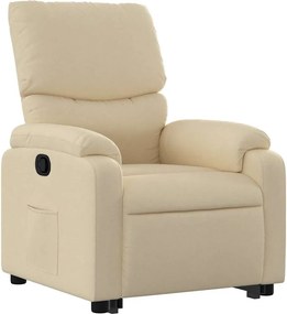 Zvedací polohovací křeslo krémové textil 3204833