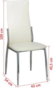 Jídelní židle 6 ks bílé umělá kůže 160258