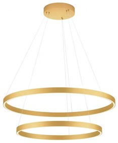 Redo Závěsné LED svítidlo Febe - 2 kruhy, ø80cm/ø60cm Barva: Zlatá, Chromatičnost: 3000K