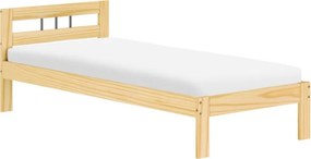Postel JONA NEW 90x200 s roštem, přírodní, masiv borovice Kondela 0000413334