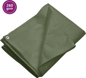 vidaXL Plachta 260 g/m² 6 x 8 m HDPE [151507] Barva: Zelená