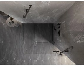 Mexen Lunar, výklopný sprchový kout pravý 80 x 80 cm, 8mm čiré sklo, grafitový profil, 834-080-080-95-00-P