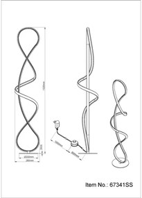 Globo 67341SS - LED Stojací lampa SWIRL LED/36W/230V černá