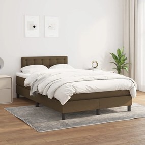 vidaXL Box spring postel s matrací 120x200 cm textil [3140366] Barva: tmavě hnědá