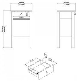 FALCO Noční stolek Cadiz 84 bílý