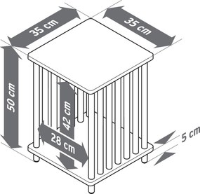 Tchibo - Dekorativní odkládací stolek - barva: hnědá