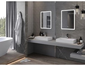 Mexen Navia, LED koupelnové zrcadlo s podsvícením 50 x 70 cm, 6000K, ochrana proti zamlžování, 9803-050-070-611-00