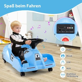 Costway Elektrická čistící motokára 12 V závodní auto s odnímatelným mopem 3