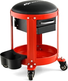 Costway Dílenské sedátko, nosnost 150 kg, dílenské sedadlo se 2 zásuvkami