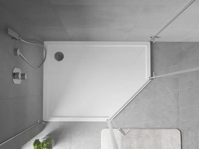 Mexen Flow pětiúhelníková sprchová vanička slim levá 100 x 80 cm, bílý lesk - 46P108010L