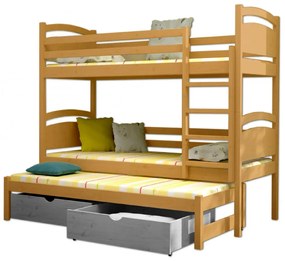 Patrová postel MASIV-V 002 80x200 cm  borovice masiv - OLŠE