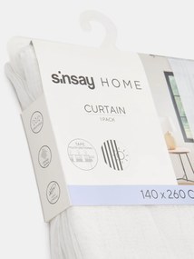 Sinsay - Záclona na řasící pásce s lesklou lurexovou nití - bílá