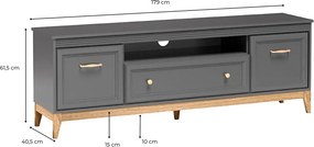 TERRA s | TV stolek TA-9 | 179 cm | šedá