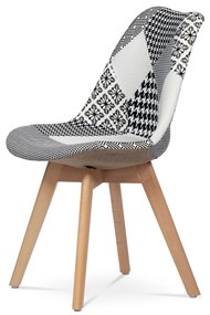 AUTRONIC Jídelní židle, potah látka patchwork, dřevěné nohy, masiv přírodní buk CT-763 PW2