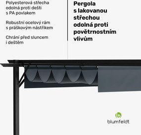 Blumfeldt Pantheon Robust Pergola, 3x3 m práškově lakovaná ocel odolná vůči povětrnostním vlivům