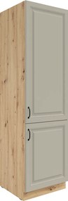STILO ac | vysoká skříňka 60 LO-210 2F pro vestavnou lednici | 60 cm | UNI dvířka | artisan/světle šedá