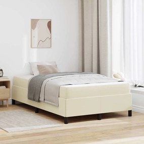 Rám postele s matrací Krémová 120 x 200 cm textil 3398996