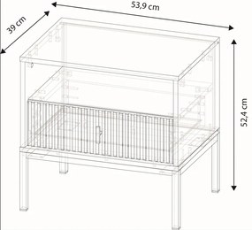 Noční stolek Maggiore 53,9 cm kašmír/černý