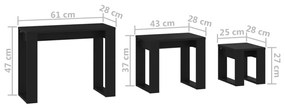 Hnízdové stolky 3 ks černé kompozitní dřevo - Default Title