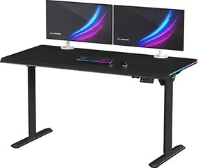 ULTRADESK Quest černá / Herní stůl / 140 x 70 x 72 - 120 cm / nastavit