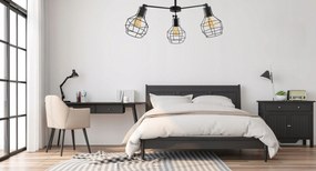 Toolight - Závěsné kovové stropní svítidlo 3-ramenné 3xE27 60W APP734-3C, černá, OSW-08763