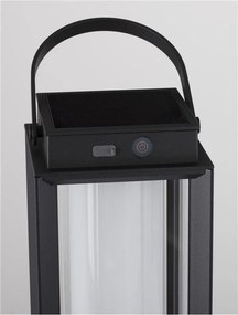 NV 9002862 Venkovní stolní lampa VERHAAL černý hliník a čiré sklo LED 2W 3000K 3,7V 360st. IP54 solární / USB kabel / vypínač na těle - NOVA LUCE