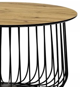 Konferenční stolky 60x34 37x37 divoký dub drátěná podnož černá AF-3007 OAK