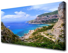 Obraz na plátně Moře Pláž Hory Krajina 120x60 cm