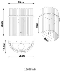Globo 15698WB - Nástěnné svítidlo GORLEY 1xE27/60W/230V