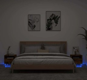 vidaXL Noční stolky s LED osvětlením 2 ks 40 x 39 x 37 cm [836811] Barva: kouřový dub
