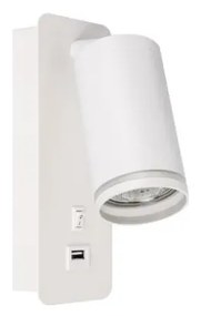 Illumaxx Nástěnné bodové svítidlo s USB nabíječkou 1xGU10/35W/230V bílá OS0030