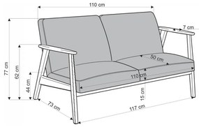 Pohovka Tanti, dvojsedák, krémová