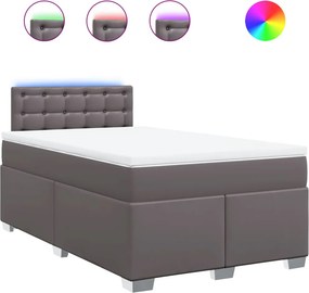 Box spring postel s matrací šedá 120x190 cm umělá kůže 3288414