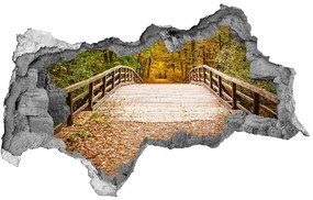 Wallmuralia Nálepka fototapeta 3D Most v lese podzim 95x73 cm