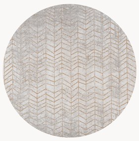 Omyvatelný kulatý interiérový/exteriérový žakárový koberec Jacob's Ladder