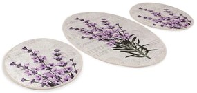 Fialovo-béžové koupelnové předložky v sadě 3 ks 60x100 cm Lavender – Foutastic