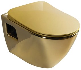 Sapho, PAULA závěsná WC mísa, 35,5x50cm, zlatá, TP325-AK00