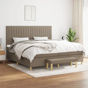 Box spring postel s matrací taupe 200x200 cm textil 3137345