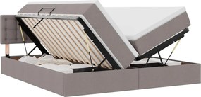 Postel s úložným prostorem s čelo 2 ks Taupe Umělá kůže 3370952