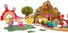 Bigjigs Rail Dřevěná vláčkodráha Příšerky / 50 dílků / od 3 let
