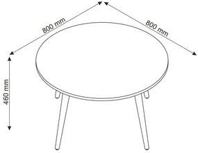Kulatý konferenční stolek Porto 80 cm, bílý