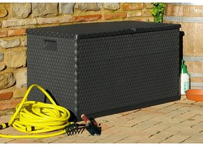 Tmavě šedý zahradní úložný box Rattan – Toomax