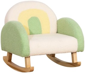 HOMCOM Dětské křeslo houpací, béžovo-zelené 310-056GN